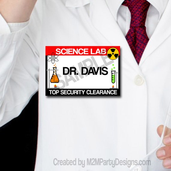 Scientist Name Tags Science Party Tags Digital Instant