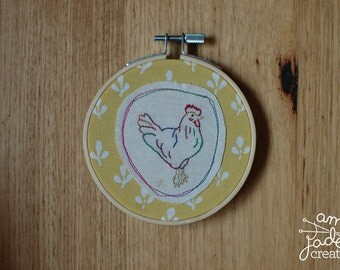 Chicken embroidery | Etsy