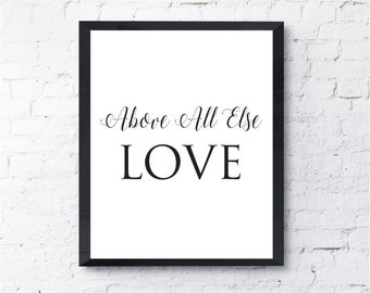 Above all else love | Etsy