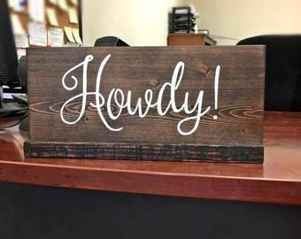 Howdy sign | Etsy