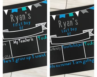 First Day Of School Chalkboard Sign Last Day Of School Sign
