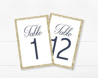 Navy table numbers | Etsy