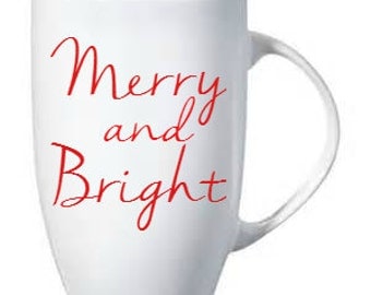 Merry and bright mug | Etsy