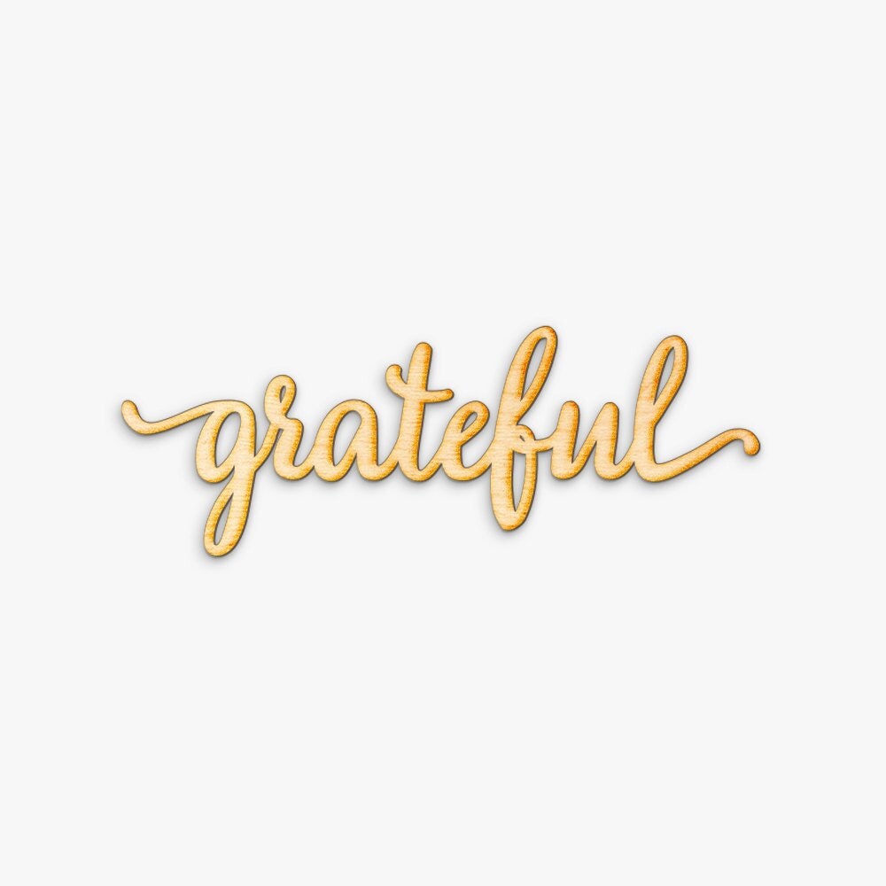 Grateful Script Word Wood Sign Wood Sign Art Wooden by Woodums
