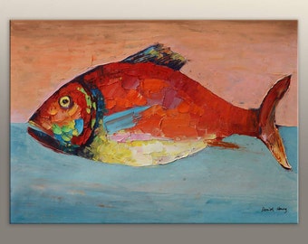 Abstract fish art | Etsy