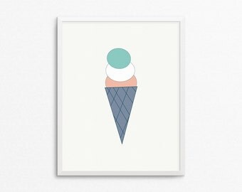 Ice cream poster | Etsy