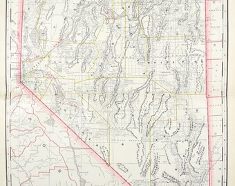 Nevada railroad map | Etsy