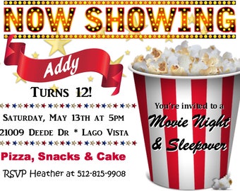 Popcorn invitation | Etsy