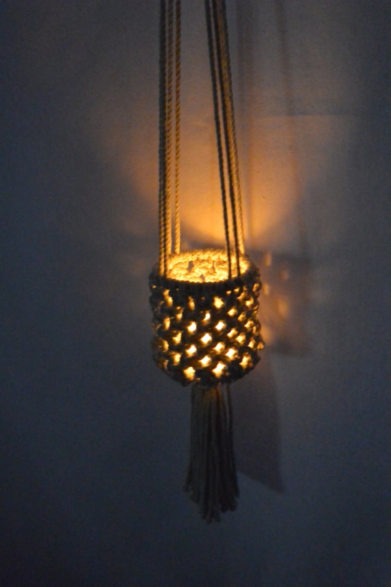 Macrame hanging candle Lantern