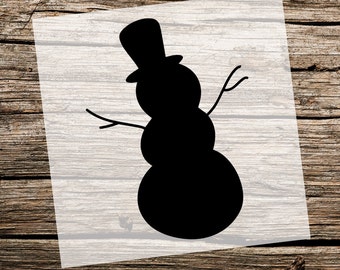 Snowman silhouette | Etsy