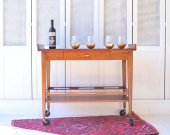 Teak bar cart | Etsy