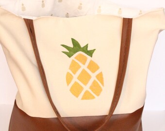 UNISEX Tote Bag Grey and Khaki ColorBlock Tote LAPTOP BAG