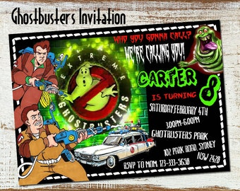 Ghostbusters invitation | Etsy