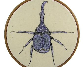 Beetle embroidery | Etsy
