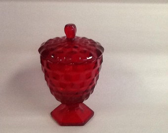 Ruby red candy dish | Etsy
