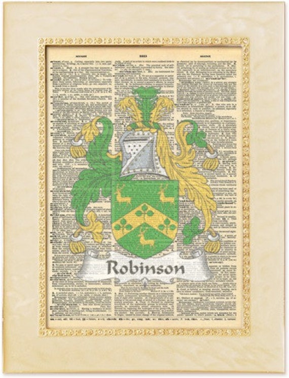 Robinson English Family Crests Shield Artwork. English Family