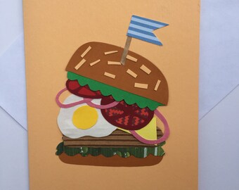 Hamburger card | Etsy