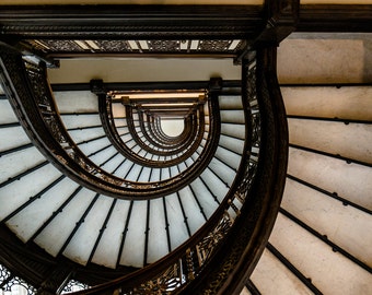 Items similar to Chicago, Rookery Building Staircase: Black and White ...