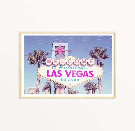 Las Vegas Sign Print Welcome to Las Vegas Retro Sign