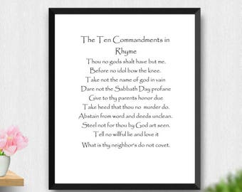 Ten commandments wall art | Etsy