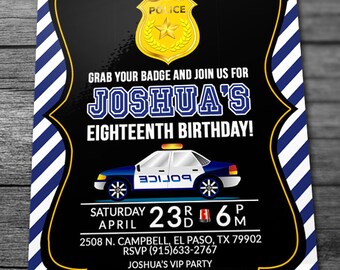 Police invitations | Etsy