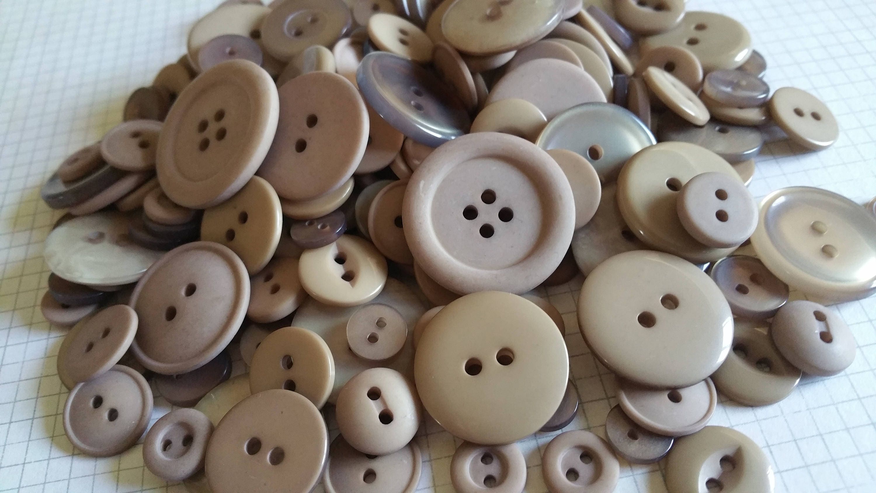 Light Brown Buttons Assorted Colors Tan Beige Brown Sewing