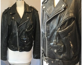 Punk leather jacket | Etsy