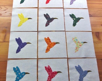 Hummingbird applique | Etsy