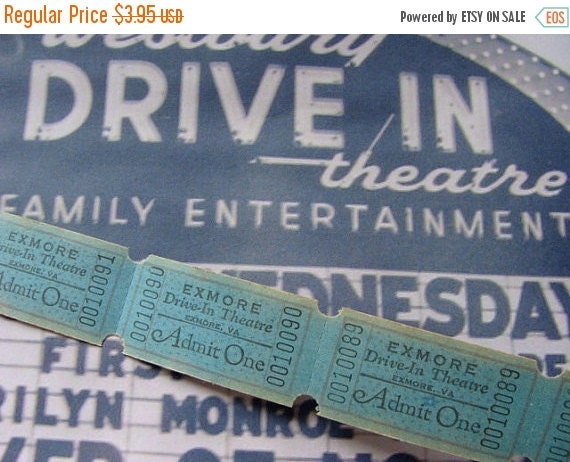 ONSALE Vintage Antique Drive In Theatre Tickets by reginasstudio