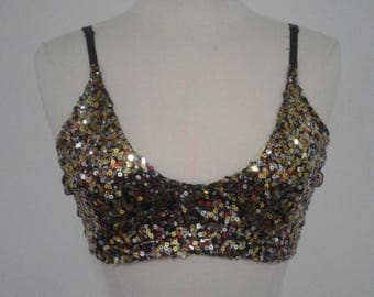 Gold rave bra | Etsy