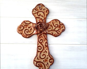 Rose vine cross | Etsy