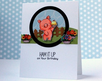 Pig pun card | Etsy