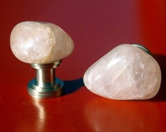 Rose quartz knobs | Etsy