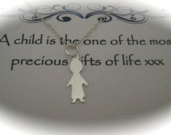Sterling Silver Little Girl Charm Necklace a perfect gift