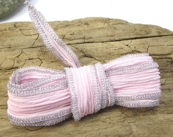 Pink silk ribbon | Etsy