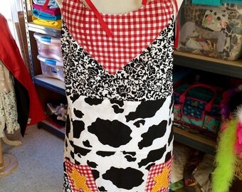 Cow print apron | Etsy