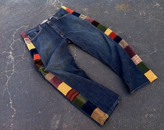 Patchwork jeans | Etsy
