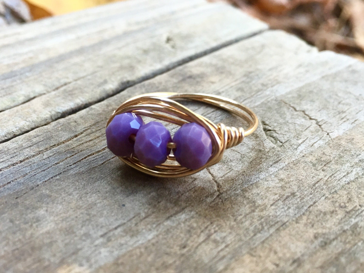 Wire Wrapped Gold Ring Multi Stone Ring Sophisticated Jewelry