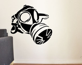 Gas mask decal | Etsy