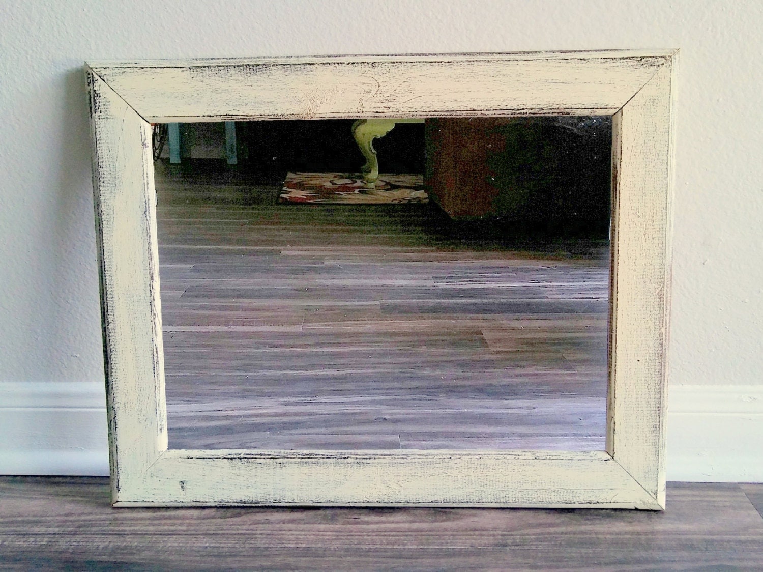 Distressed Mirror Rustic Wall Mirror Beach by TheSalvagedPlanet
