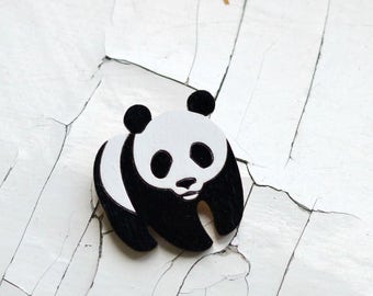 Panda brooch | Etsy