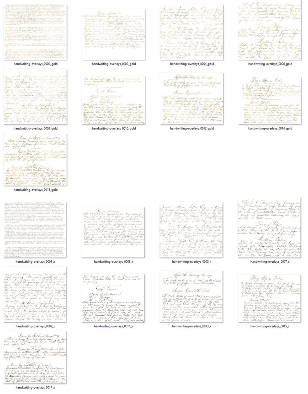 Old Handwriting Overlays Digital Vintage Letters PNG overlay