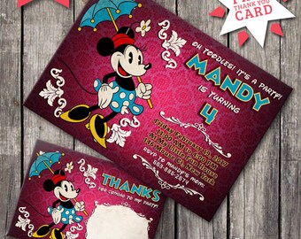 Minnie mouse invites | Etsy