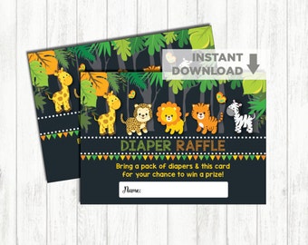 Safari diaper raffle | Etsy