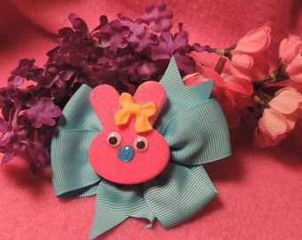 Items similar to Easter Bunny Hair Bow on Etsy