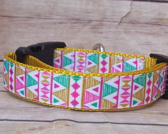 Dog collar Aztec Dog Collar Coral Dog Collar Summer Collar