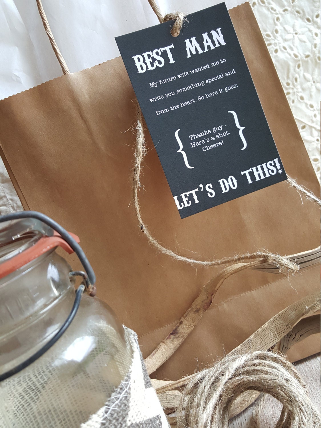 Printable Best Man Gift Tag with Groomsmen Tag INSTANT