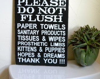 Flush sign | Etsy