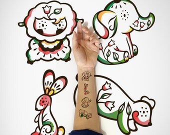 Rabbit tattoo | Etsy