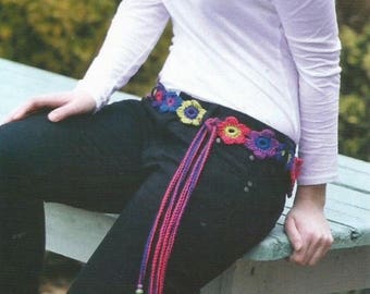 Granny Square Belt Crochet Pattern Laced Cinch Belt & Hip Belt